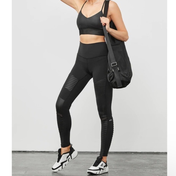 ALO Yoga | Pants & Jumpsuits | Alo Yoga Highwaist Moto Legging Black ...